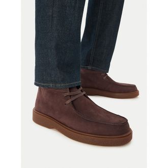 Calvin Klein Schn&uuml;rschuhe Calvin Klein Text Rubber Apron Boot Nu HM0HM02256 Braun