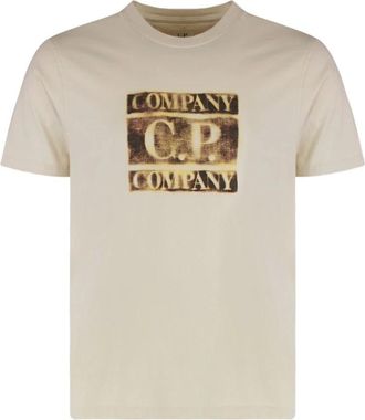 C.P. Company C.p. Company, Homme, Tops, Beige, Taille: M T-shirt logo