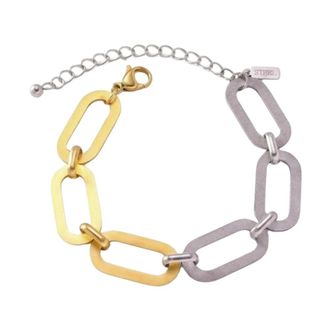 Dansk Copenhagen Selma Waterproof 18K Gold Plated Duo Tone Bracelet - Brushed/Sanded Stainless Steel - Femme - Accessoires - Multicolore - Taille: ONE Size