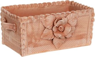 Biscottini International Terracotta-Blumentopf, rechteckig, 42 x 25 x 17 cm, Übertopf für den Außenbereich, hergestellt in Italien, große Töpfe für den Außenbereich