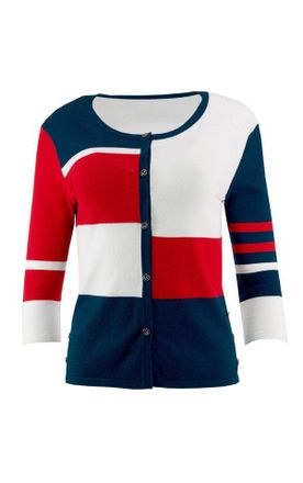 Passioni Cardigan im Color Block-Design