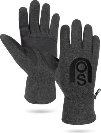 Normani Winter Fleece Handschuhe Schwarz mit Thinsulatefütterung bis -10 Grad Farbe Anthrazit Größe S
