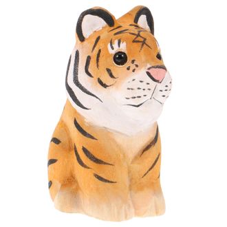 Aboofan Tigerfigur Holz Handgeschnitzt Kleiner Tiger Skulptur Raumdekoration Desktop Holzstatue Symbol F&uuml;r Weisheit Loyalit&auml;t Gesundheit