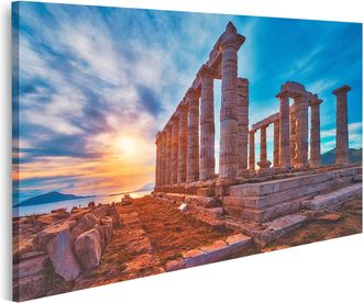 Islandburner Bild auf Leinwand Poseidon Tempelruinen am Kap Sounio bei Sonnenuntergang Griechenland Bilder Wandbilder Poster