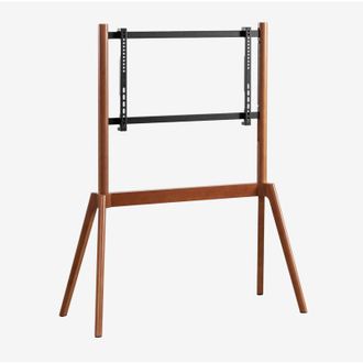 Sklum Sklum - Support tv sur pied en acier et bois Curtiz Marron Bois Marron