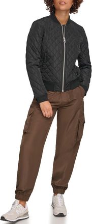 Levi's Damen Womens Diamond Quilted Bomber Jacket with Front Pockets-Regular & Plus Sizes Jacke, Farbe: Schwarz, S