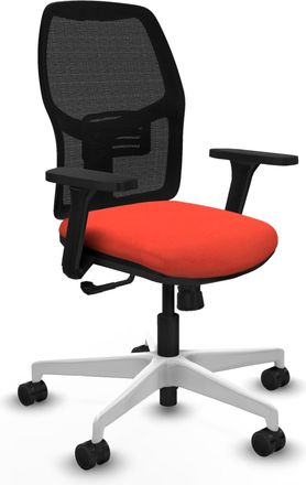 Piqueras y Crespo Drehstuhl Alfera mit 3D-Armen, h&ouml;henverstellbare Lendenwirbelst&uuml;tze, ausgestattet mit 4 Positionen und Schneideschaum, Schwarz/Dunkelorange