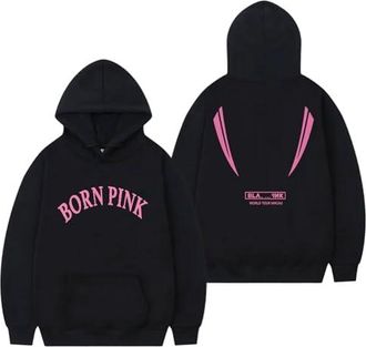 Generic Sweat &agrave; Capuche Unisexe en Coton avec imprim&eacute; Bron Pink Album Blink World Tour(A Black,S)