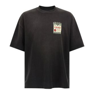 Amiri Homme, Tops, Noir, Taille: S Chateau Stamp Oversized Tee