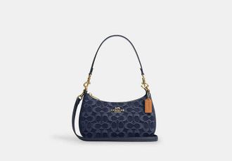 Coach Teri Schultertasche Aus Signature-Denim
