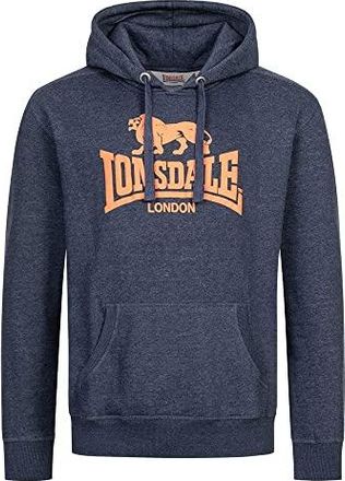Lonsdale GLEDFIELD Sweatshirt, Marl Navy/Orange, XXXL Mens