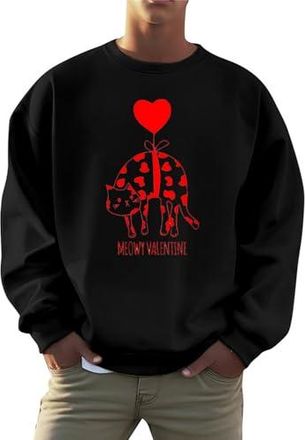 Generic 2026 - Sweat-shirt d&eacute;contract&eacute; &agrave; col rond pour homme et femme - Imprim&eacute; lettre, Noir, XXL