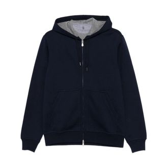 Brunello Cucinelli Double-Cloth-Sweatshirt - - Sweatshirts & Hoodies - Herren - Blau - XL