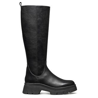 Geox Femme D Pluette Bottes Hautes au Genou, Noir, 38 EU
