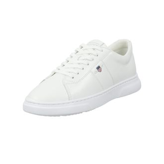 GANT Sneaker GANT Joree, Herren, Gr. 43, wei&szlig;, Leder, unifarben mit Farbeinsatz, Schuhe Sneaker, Freizeitschuh, Schn&uuml;rschuh mit Lederinnensohle