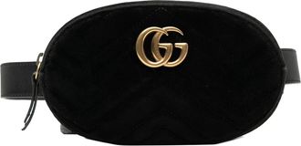 Gucci Bauchtaschen - GG Marmont Matelasse Velvet Belt Bag - Gr. ONE SIZE - in Schwarz - f&uuml;r Damen