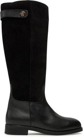 Tommy Hilfiger Stiefel Th Stud Leather Mix Long Boot FW0FW08341 Schwarz