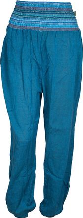 vishes Alternative Bekleidung - Leichte Damen Chino Haremshose mit dehnbarem Bund Taschen türkis