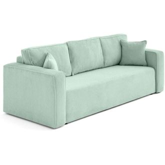 Best Mobilier Bestmobilier - Topaze - canap&eacute; droit 3 places convertible avec coffre en velours textur&eacute;