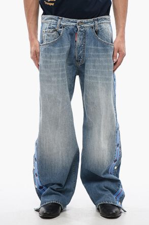 Dsquared2 Straight-Fit Jeans BIG with Logo Bands and Side Buttons, 27 cm Dsquared2