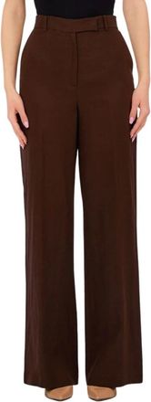 Liu Jo Femme, Pantalons, Brun, Taille: 38 FR Pantalon en m&eacute;lange de lin