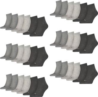 Puma unisex Quarter Sportsocken Kurzsocken Socken 271080001 18 Paar, Farbe:Grau, Menge:18 Paar (6x 3er Pack), Gr&ouml;&szlig;e:35-38, Artikel:271080001-800 anthracite