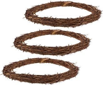 Valiclud 3 Ovale Weinrebenkr&auml;nze 29 X 19cm Nat&uuml;rliche Weidenkranzbasis Selbstgemacht Weihnachtskranzrohling Rustikaler Rattan Zweigkranz f&uuml;r Hochzeits und Fest