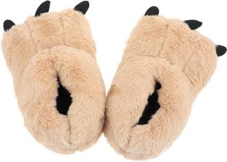 Holibanna Pantoufles Intérieur Peluche Chaudes Hiver Forme Patte Enveloppante Confortables et Légères Unisexes pour Maison et Bureau