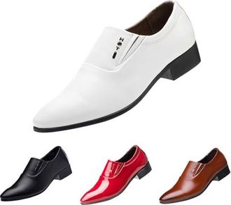 Generic Mocassins classiques à enfiler en cuir synthétique à bout pointu pour homme - Chaussures habillées confortables pour la conduite et la marche au trava