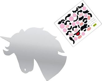 Amosfun Einhorn Spiegel Wand Aufkleber für Schlafzimmer Decor Acryl Spiegel für Heim Wohnzimmer Mädchen Zimmer Dekorationen