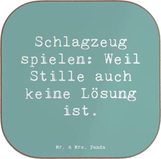 Mr. & Mrs. Panda Untersetzer Tasse Spruch Schlagzeug Magie - Geschenk, Musik, Rhythmus, Schlagzeuger, gl&auml;seruntersetzer, Design, Lernen, Musiker, Tassenuntersetzer, Pr