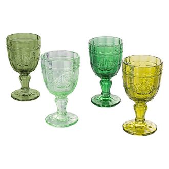 Villa D'Este Home Tivoli 5911615 Syrah Greenery Weinglas aus transparentem Glas, 265ml Kapazit&auml;t, 4 St&uuml;ck