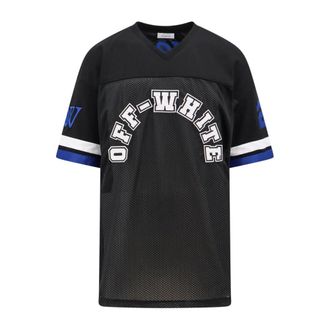 Off-white V-Ausschnitt T-Shirt mit Abloh-Patch - - Tops - Herren - Schwarzk - S