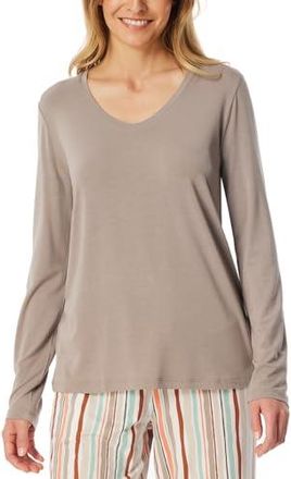 Schiesser Damen Schlafshirt Langarm Modal-Mix + Relax Haut de Pijama, Clay_182101, 40 Femmes