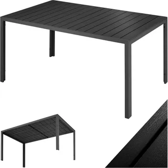 TecTake Tectake - Table de jardin bianca 150 x 90 cm pieds r&eacute;glables en hauteur - noir/noir