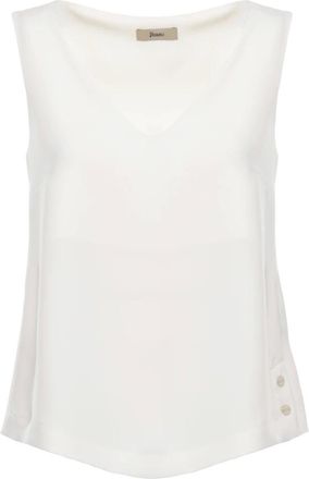 Herno Femme, Tops, Blanc, Taille: 36 FR D&eacute;bardeur col en V