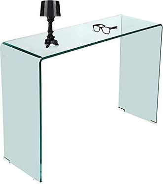 Dmora Konsole aus transparentem geh&auml;rtetem Glas, 100 x 75 x 33 cm