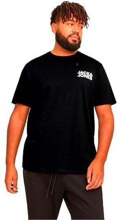 Jack & Jones Jjecorp T-shirt avec Logo Ss O-neck Noos Pls Homme T-shirt, Noir, 3XL