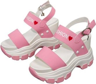 Generic Mules d&eacute;t&eacute; pour femme - Sandales d&eacute;t&eacute; pour femme avec bouche de poisson - Sandales compens&eacute;es &agrave; plateforme - Sandales d&eacute;t&eacute; pour femme - Sandales de pl