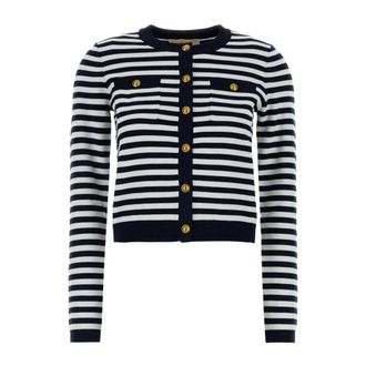 Michael Kors Gestreifte Strickjacke aus Stretch - - Knitwear - Damen - Mehrfarbig - XS