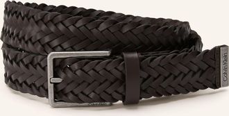 Calvin Klein Flechtg&uuml;rtel Aus Leder braun
