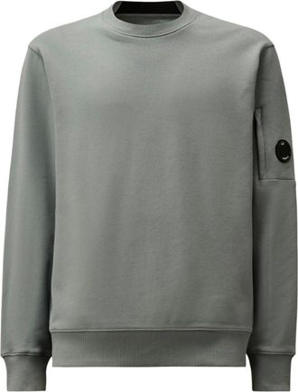 C.P. Company C.p. Company, Homme, Sweatshirts et sweats &agrave; capuche, Bleu, Taille: 2XL Diagonal Raised Fleece Crewneck Lens SweaT-shirt