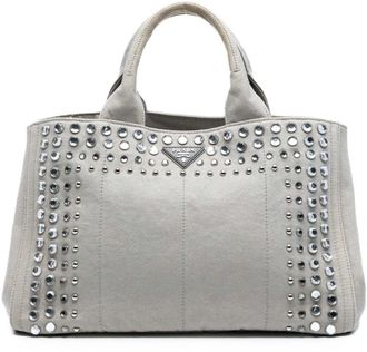 Prada Hobo Bags - Canvas Canapa Bijoux Satchel - Gr. unisize - in Grau - für Damen