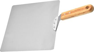 TOPBATHY Pizzaschaufel mit Holzgriff aus Edelstahl Quadratische Form f&uuml;r K&uuml;chenbedarf und Gastronomie Langlebig mit Glatter Oberfl&auml;che Einfach zu S&auml;ubern
