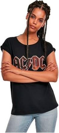 Merchcode Femme Ladies Ac/Dc Voltage Tee T shirt, Noir, S EU