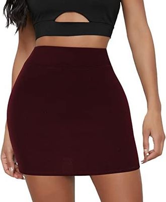 Generic PARTY1 Jupe crayon pour femme Automne Hiver Jupe Crayon Moulante Mini Jupe Extensible &Eacute;t&eacute; Court Noir Jupe pour Femmes UK Grandes Tailles Jupes Taille 