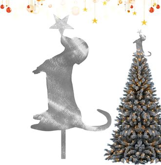 Generic Dackel Christbaumspitze - Metall Deko Hund, S&uuml;&szlig;er Weihnachtsbaum-Aufsatz, Rustikale Heimdekoration Im Vintage Stil | Leicht Zu Befestigen F&uuml;r Stimmung
