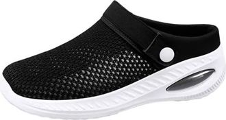 Generic Pantoufles de bain pour femme - Mode d&eacute;t&eacute; - Couleur unie - Maille respirante - Confortables - Antid&eacute;rapantes, Noir, 37 EU