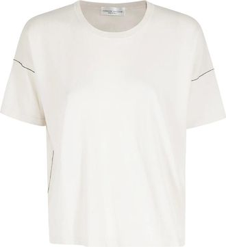 Roberto Collina Femme, Tops, Beige, Taille: 42 FR T-shirt &agrave; col rond