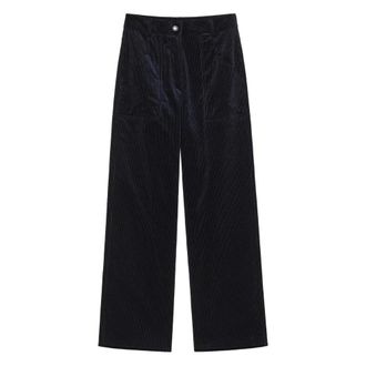 Forte_Forte Pantalon Cargo Velours C&ocirc;tel&eacute; Nervur&eacute; - Femme - Pantalons - Bleu - Taille: 36 FR